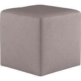 Hocker COTTA "Cuby", beige (sand), B:40cm H:40cm T:40cm, 64% POLYURETHAN (PU) / 25% POLYESTER (PES) / 11% BAUMWOLLE (CO), Hocker, Hocker, Sitzw&uuml;rfel, Cube, Sitzhocker