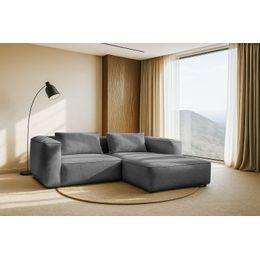 Ecksofa Home Affaire "Tvinnet", grau, B:228cm H:73cm T:166cm, 94% PES 6% NY, Sofas, Ecksofa, Breite 228 cm, extra tiefe Sitzfl&auml;che, kubisches Sitzvergn&uuml;gen