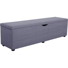 Hockerbank Home Affaire "Standard", blau (blau, grau), B:120cm H:42cm T:40cm, Struktur fein (100% Polyester) f&uuml;r Bett &raquo;Classico&laquo;, &raquo;Piazza&laquo;, &raquo;Premium&laquo; und &raquo;Vega&laquo;;Struktur (100% Polyester) f&uuml;r Bett &raquo;Crato&laquo; und &raquo;Lucina&laquo;;Struktur (60% Baumwolle, 40% Leinen) f&uuml;r Bett &raquo;Kiss&laquo;;Kunstleder f&uuml;r Bett &raquo;Natura&laquo;;Struktur (100% Polyester) f&uuml;r Bett &raquo;Nordica&laquo;, Hocker, Breite 120cm oder 160cm, auch als Garderobenban