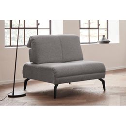 Sessel Home Affaire "Stenlille", grau (hellgrau), B:80cm H:83cm T:107cm, Struktur weich (100% Polyester);Struktur grob (100% Polyester);100% NaturLEDER, Sessel, Sessel, mit Sitztiefenverstellung und Kopfteilverstellung