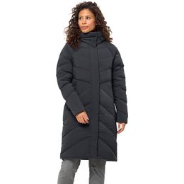 Daunenmantel Jack Wolfskin "MARIENPLATZ COAT W", Damen, Gr. XL, grau (phantom), Obermaterial: 87% Polyamid, 13% Elasthan. Futter: 100% Polyester. Wattierung: 90% Entendaune, 10% sonstige Federn, unifarben, hoch geschlossener Ausschnitt, M&auml;ntel Daunenmantel, W&auml;rmend, winddicht, Daunenjacke