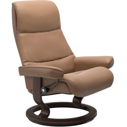 Relaxsessel stressless "View", braun (almond paloma), B:78cm H:105cm T:78cm, Leder BATICK: BATICK ist ein leicht korrigiertes, durchgef&auml;rbtes und genarbtes M&ouml;belleder, bei dem die meisten Unebenheiten und Spuren in der Regel entfernt wurden.;Leder PALOMA: PALOMA ist ein durchgef&auml;rbtes Semianilin-M&ouml;belleder mit nat&uuml;rlicher Narbung.;ROHLEDER Stoff Q2 FARON: Ein fester zuverl&auml;ssiger Boucl&eacute; mit einem 