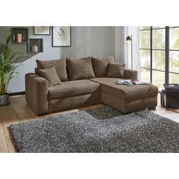 Jockenh&ouml;fer Ecksofa JOCKENH&Ouml;FER GRUPPE "Elmau L-Form, B: 235cm", grau (taupe), B:235cm T:90cm, Korpus: 100% Polyester;Kissen: 100% Polyester, Sofas, Ecksofa, mit Bettfunktion, Bettkasten & 2 Zierkissen