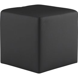 Hocker COTTA "Cuby", schwarz, B:40cm H:40cm T:40cm, 64% POLYURETHAN (PU) / 25% POLYESTER (PES) / 11% BAUMWOLLE (CO), Hocker, Hocker, Sitzw&uuml;rfel, Cube, Sitzhocker