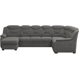 Wohnlandschaft COTTA "Marcus U-Form", grau (anthrazit), B:330cm H:99cm T:211cm, 100% Polyester, Sofas, Wohnlandschaft, wahlweise mit Bettfunktion & Stauraum
