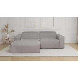 Ecksofa OTTO HOME "Koa, 228 cm, L-Form, Modulsofa in Cord, Chenille, Struktur, Webstoff", grau (warm grau), B:228cm H:88cm T:159cm, 62% Polypropylen, 32% Polyester, Sofas, Ecksofa, Designsofa, weicher Lounge-Sitzkomfort, Welleunterfederung, bodentief