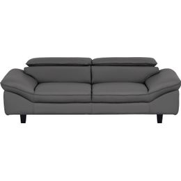 3-Sitzer Home Affaire "Pilot", grau (fango), B:218cm T:108cm, Sofas, Big-Sofa mit Kopfteilverstellung