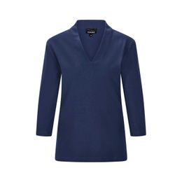 Kurzarmshirt GOLDNER "Elegantes Basic-Shirt mit V-Ausschnitt", Damen, Gr. 38, blau (marine), Obermaterial: 100% Baumwolle CO., Modisch, Shirts, V-Ausschnitt