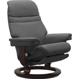 Relaxsessel stressless "Sunrise", grau (grau batick), B:88cm H:103cm T:78cm, Leder BATICK: BATICK ist ein leicht korrigiertes, durchgef&auml;rbtes und genarbtes M&ouml;belleder, bei dem die meisten Unebenheiten und Spuren in der Regel entfernt wurden.;Leder PALOMA: PALOMA ist ein durchgef&auml;rbtes Semianilin-M&ouml;belleder mit nat&uuml;rlicher Narbung.;ROHLEDER Stoff Q2 FARON: Ein fester zuverl&auml;ssiger Boucl&eacute; mit einem 