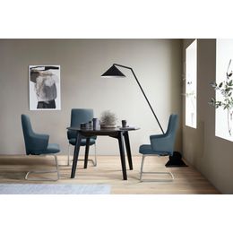 Polsterstuhl stressless "Laurel", blau (blau dinamica, schwarz matt), B:58cm H:105cm T:60cm, Microfaser DINAMICA (88% Polyester, 12% Polyurethan), St&uuml;hle, Polsterstuhl, High Back mit Armlehne, Gr&ouml;&szlig;e L, mit Beinen aus Stahl in Schwarz matt