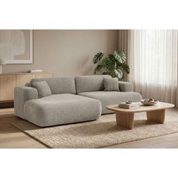 Ecksofa OTTO HOME "VEEVIA L-Form, Schlafsofa, Verl&auml;ssliche Qualit&auml;t, Breite 256cm", taupe, B:256cm H:76cm T:161cm, 100% Polyester, Sofas, Ecksofa, mit Bettkasten, belastbar bis 480kg, inklusive R&uuml;cken- und Zierkissen