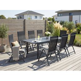 Garten-Essgruppe Konifera "Palermo", grau, Sitzm&ouml;bel-Sets, klappbar, 7-fach verstellbare R&uuml;ckenlehne, Tischplatte aus Alulatten