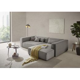 Ecksofa "PIARA XXL, Big-Sofa, Cord, Leinenoptik o. Strukturstoff, L-Form", grau (anthrazit), B:288cm H:66cm T:198cm, 100% Polyester, LeGer Home by Lena Gercke, Sofas, Ecksofa, wahlweise Ottomane rechts/links, Kedernaht, extra tiefe Sitzfl&auml;che