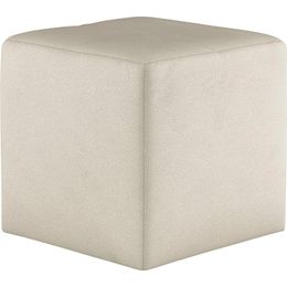 Hocker COTTA "Cuby", beige (bisquit), B:40cm H:40cm T:40cm, 64% POLYURETHAN (PU) / 25% POLYESTER (PES) / 11% BAUMWOLLE (CO), Hocker, Hocker, Sitzw&uuml;rfel, Cube, Sitzhocker
