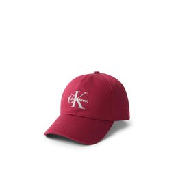 Baseball Cap Calvin Klein Jeans "MONO LOGO EMBRO CAP", Herren, rot (deep rouge), Stoff, Baumwolle, Caps, mit Logostickerei