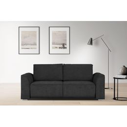 2-Sitzer OTTO HOME "BEATRICE, erh&auml;ltlich in trendigen Stoffoptionen, B/T/H: 143/73/92 cm", grau (anthrazit), B:195cm H:92cm T:107cm, 100% Polyester, Sofas, In hochwertiger Verarbeitung, incl. 2 gro&szlig;en Zierkissen in Korpusfarbe