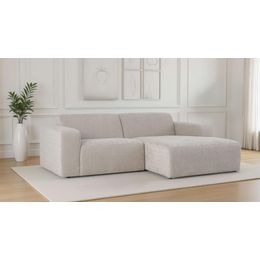 Ecksofa OTTO HOME, B:228cm H:88cm T:159cmcream, 100% Polyester, Wohnzimmer, Sofas, "Koa, 228 cm, L-Form, Modulsofa in Cord, Chenille, Struktur,