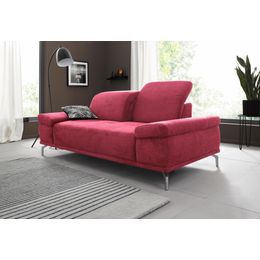 2-Sitzer Home Affaire "Caluna", lila (chianti), B:202cm H:97cm T:111cm, Luxus-Microfaser Vintageoptik (100% Polyester);Flachgewebe (100% Polyester);Luxus-Mikrofaser (90% Polyester, 10% Polyamid), Sofas, mit Sitztiefen- und Kopfteilverstellung