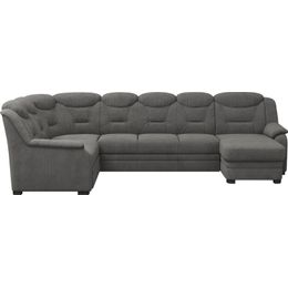Wohnlandschaft COTTA "Marcus U-Form", grau (anthrazit), B:330cm H:99cm T:211cm, 100% Polyester, Sofas, Wohnlandschaft, wahlweise mit Bettfunktion & Stauraum