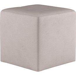 Hocker COTTA "Cuby", grau (fog), B:40cm H:40cm T:40cm, 64% POLYURETHAN (PU) / 25% POLYESTER (PES) / 11% BAUMWOLLE (CO), Hocker, Hocker, Sitzw&uuml;rfel, Cube, Sitzhocker
