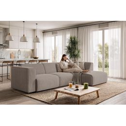 Ecksofa OTTO HOME "Merid L-Form, B: 295 cm - OTTO. Verl&auml;ssliche Qualit&auml;t.", grau (taupe), B:295cm H:70cm T:162cm, 100% Polyester, Sofas, Ecksofa, jederzeit durch Module erweiterbar