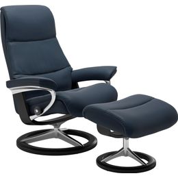 Relaxsessel stressless "View", blau (oxford blau paloma), B:78cm H:108cm T:78cm, Leder BATICK: BATICK ist ein leicht korrigiertes, durchgef&auml;rbtes und genarbtes M&ouml;belleder, bei dem die meisten Unebenheiten und Spuren in der Regel entfernt wurden.;Leder PALOMA: PALOMA ist ein durchgef&auml;rbtes Semianilin-M&ouml;belleder mit nat&uuml;rlicher Narbung.;ROHLEDER Stoff Q2 FARON: Ein fester zuverl&auml;ssiger Boucl&eacute; mit ei