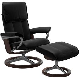 Relaxsessel stressless "Admiral", schwarz (schwarz batick), B:93cm H:103cm T:79cm, Leder BATICK: BATICK ist ein leicht korrigiertes, durchgef&auml;rbtes und genarbtes M&ouml;belleder, bei dem die meisten Unebenheiten und Spuren in der Regel entfernt wurden., Sessel, Relaxsessel, mit Signature Base, Gr&ouml;&szlig;e M & L, Gestell Wenge