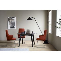 Polsterstuhl stressless "Laurel", rot (rot dinamica, schwarz matt), B:58cm H:105cm T:60cm, Microfaser DINAMICA (88% Polyester, 12% Polyurethan), St&uuml;hle, Polsterstuhl, High Back mit Armlehne, Gr&ouml;&szlig;e L, mit Beinen aus Stahl in Schwarz matt