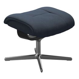Fu&szlig;hocker stressless "Mayfair", blau (blau dinamica), B:55cm H:41cm T:39cm, Microfaser DINAMICA (88% Polyester, 12% Polyurethan), Hocker, Fu&szlig;hocker, mit Cross Base, Gr&ouml;&szlig;e S, M & L, Holzakzent Schwarz