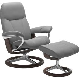 Relaxsessel stressless "Consul", grau (wild dove batick), B:78cm H:97cm T:70cm, Leder BATICK: BATICK ist ein leicht korrigiertes, durchgef&auml;rbtes und genarbtes M&ouml;belleder, bei dem die meisten Unebenheiten und Spuren in der Regel entfernt wurden.;Leder PALOMA: PALOMA ist ein durchgef&auml;rbtes Semianilin-M&ouml;belleder mit nat&uuml;rlicher Narbung.;ROHLEDER Stoff Q2 FARON: Ein fester zuverl&auml;ssiger Boucl&eacute; mit ein