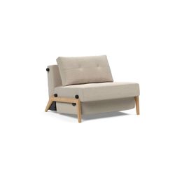 Sessel INNOVATION LIVING &trade; "CUBED Schlafsessel, F&uuml;&szlig;e Eiche, Breite 98cm, hoher Sitzkomfort", beige (sand), B:98cm H:79cm T:98cm, Sessel, Sessel