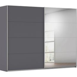 Schwebet&uuml;renschrank OTTO HOME "Kleiderschrank Schrank Garderobe Schlafzimmerschrank THANOS", grau (graumetallic mit spiegel), B:271cm H:229cm T:62cm, Holzwerkstoff, Schr&auml;nke, Schwebet&uuml;renschrank, Optional mit Spiegel, Metall-Griffleisten alufarben MADE IN GERMANY