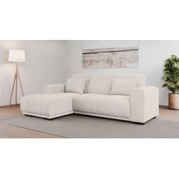 Ecksofa Home Affaire "BORNHOLM L-Form, B: 234 cm - OTTO. Verl&auml;ssliche Qualit&auml;t.", creme, B:234cm H:85cm T:162cm, 100% Polyester, Sofas, Ecksofa, Recamiere links oder rechts bestellbar, Wellenfederung, inkl. 2 Kissen