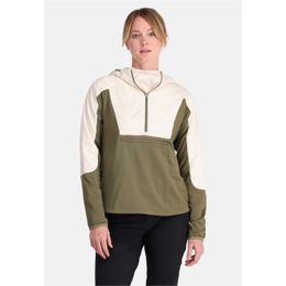 Outdoorjacke KARI TRAA "Henni", Damen, Gr. M, gr&uuml;n, 91% Polyester, 9% Elasthan, mehrfarbig, normal, hoch geschlossener Ausschnitt, Jacken Outdoorjacke, mit Kinnschutz und praktischen Brusttaschen