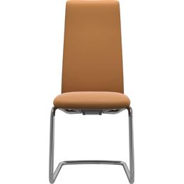 Polsterstuhl stressless "Laurel", braun (new caramel batick, chrom gl&auml;nzend), B:53cm H:105cm T:60cm, Leder BATICK: BATICK ist ein leicht korrigiertes, durchgef&auml;rbtes und genarbtes M&ouml;belleder, bei dem die meisten Unebenheiten und Spuren in der Regel entfernt wurden., St&uuml;hle, Polsterstuhl, High Back, Gr&ouml;&szlig;e M, mit Beinen aus Stahl in Chrom gl&auml;nzend