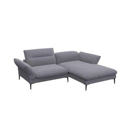 Ecksofa FLEXLUX "Salino, Funktionssofa mit Recamiere, Relaxsofa, Ecksofa", grau (steel), B:245cm H:88cm T:182cm, 100% Polyester, Sofas, Ecksofa, Sofa mit Arm- und Kopfteil-Verstellungen, Kaltschaum & Stahl-Wellen