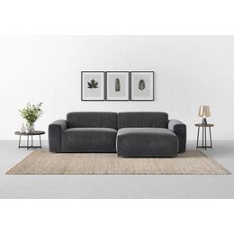 Ecksofa Trendmanufaktur "Braga, mit hochwertigem Kaltschaum, L-Form, in Cord erh&auml;ltlich", grau (anthrazit), B:255cm H:72cm T:160cm, 88% Polyester, 12% Polyacryl, Sofas, Ecksofa, modernes Sofa, Couch mit hohem Sitzkomfort, 255/72/160 cm (B/H/T)