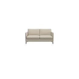 2-Sitzer FLEXLUX "Fiore, super Sitzkomfort durch Kaltschaum im Sitz", wei&szlig; (sanftes wei&szlig;), B:149cm H:85cm T:92cm, 100% Polyester, Sofas, schmale Armlehnen, F&uuml;&szlig;e Alu+schwarz