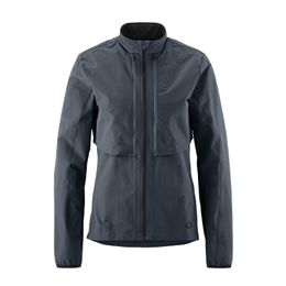 Fahrradjacke Gonso "LANZADA", Damen, Gr. 36, blau (nachtblau), 93% Polyamid, 7% Elasthan, Rundhals, Jacken Fahrradjacke, Damen 2-in-1 Jacke, winddichte Radjacke mit R&uuml;ckentasche, Windjacke