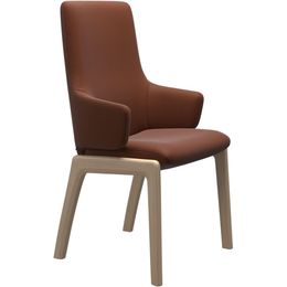Polsterstuhl stressless "Laurel", braun (copper paloma, walnuss), B:58cm H:105cm T:60cm, Leder PALOMA: PALOMA ist ein durchgef&auml;rbtes Semianilin-M&ouml;belleder mit nat&uuml;rlicher Narbung., St&uuml;hle, Polsterstuhl, High Back mit Armlehne, Gr&ouml;&szlig;e L, mit abgerundeten Beinen in Walnuss