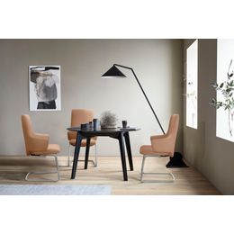 Polsterstuhl stressless "Laurel", braun (sand dinamica, schwarz matt), B:58cm H:105cm T:60cm, Microfaser DINAMICA (88% Polyester, 12% Polyurethan), St&uuml;hle, Polsterstuhl, High Back mit Armlehne, Gr&ouml;&szlig;e L, mit Beinen aus Stahl in Schwarz matt