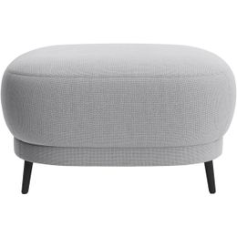 Sit & More Polsterhocker SIT & MORE "Blues", grau (stone), B:90cm H:49cm T:90cm, 100% Polyester, Hocker, Polsterhocker, mit Metallf&uuml;&szlig;en, schwarz-matt