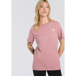 T-Shirt The North Face "W SS BOX NSE RELAXED TEE", Damen, Gr. M, nostalgia rose, gravel, Obermaterial: 100% Baumwolle, Rundhals, Shirts T-Shirt, relaxter Schnitt, sportlicher Stil, aus Baumwolle