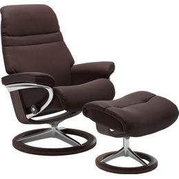 Relaxsessel stressless "Sunrise", braun (chocolate paloma), B:79cm H:103cm T:73cm, Leder BATICK: BATICK ist ein leicht korrigiertes, durchgef&auml;rbtes und genarbtes M&ouml;belleder, bei dem die meisten Unebenheiten und Spuren in der Regel entfernt wurden.;Leder PALOMA: PALOMA ist ein durchgef&auml;rbtes Semianilin-M&ouml;belleder mit nat&uuml;rlicher Narbung.;ROHLEDER Stoff Q2 FARON: Ein fester zuverl&auml;ssiger Boucl&eacute; mit 