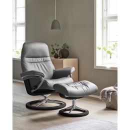 Relaxsessel stressless "Sunrise", grau (grau batick), B:83cm H:105cm T:74cm, Leder BATICK: BATICK ist ein leicht korrigiertes, durchgef&auml;rbtes und genarbtes M&ouml;belleder, bei dem die meisten Unebenheiten und Spuren in der Regel entfernt wurden.;Leder PALOMA: PALOMA ist ein durchgef&auml;rbtes Semianilin-M&ouml;belleder mit nat&uuml;rlicher Narbung.;ROHLEDER Stoff Q2 FARON: Ein fester zuverl&auml;ssiger Boucl&eacute; mit einem 