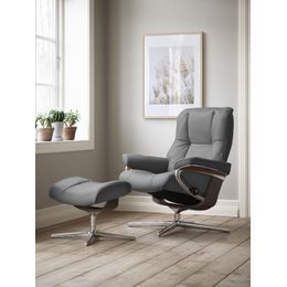Fu&szlig;hocker stressless "Mayfair", grau (dunkelgrau dinamica), B:55cm H:41cm T:39cm, Microfaser DINAMICA (88% Polyester, 12% Polyurethan), Hocker, Fu&szlig;hocker, mit Cross Base, Gr&ouml;&szlig;e S, M & L, Holzakzent Wenge