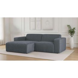 Ecksofa OTTO HOME, B:228cm H:88cm T:159cmdunkelgrau, 100% Polyester, Wohnzimmer, Sofas, "Koa, 228 cm, L-Form, Modulsofa in Cord, Chenille, Struktur,