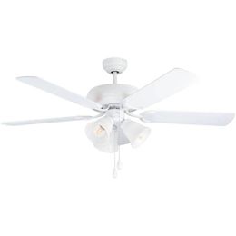 Eglo LED Deckenleuchte "LAS PALMAS Deckenventilator", wei&szlig;, 3, &Oslash; 132cm H: 47,4cm, 1 Stk., Leuchten, Deckenlampe, Ventilator mit Licht, Zugkette, Wendefl&uuml;gel, &Oslash; 132cm, LED Deckenleuchte