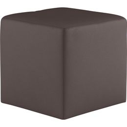 Hocker COTTA "Cuby", braun (mud), B:40cm H:40cm T:40cm, 64% POLYURETHAN (PU) / 25% POLYESTER (PES) / 11% BAUMWOLLE (CO), Hocker, Hocker, Sitzw&uuml;rfel, Cube, Sitzhocker