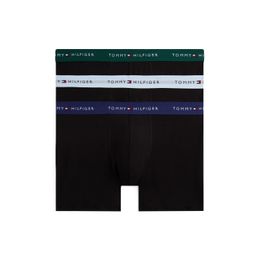 Boxershorts "3P BOXER BRIEF WB", Herren, Gr. M (50), 3 Stk., orn grn, prp nvy, ves blu, Jersey, Obermaterial: 95% Baumwolle, 5% Elasthan, Tommy Hilfiger Underwear, k&ouml;rpernah, Unterhosen, mit kontrastfarbenem Logobund